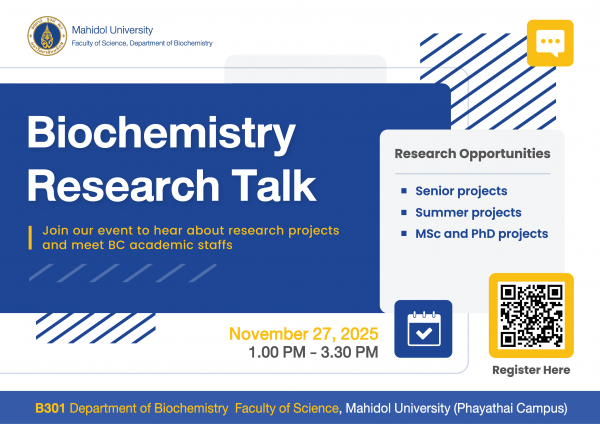 Biochemistry Research Talk 2025 - Mahidol University